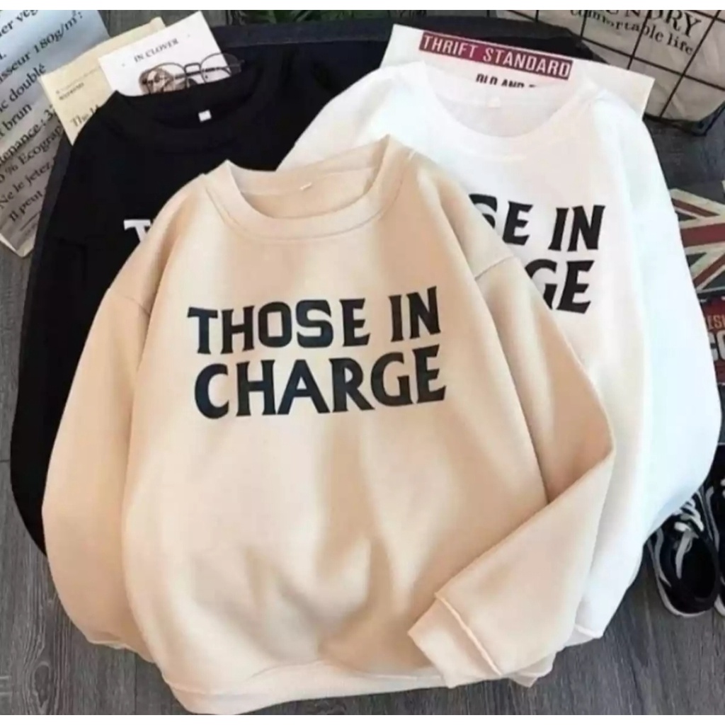 Jual THOSE IN CHARGE SWEATER CREWNECK OBLONG WANITA | Shopee Indonesia