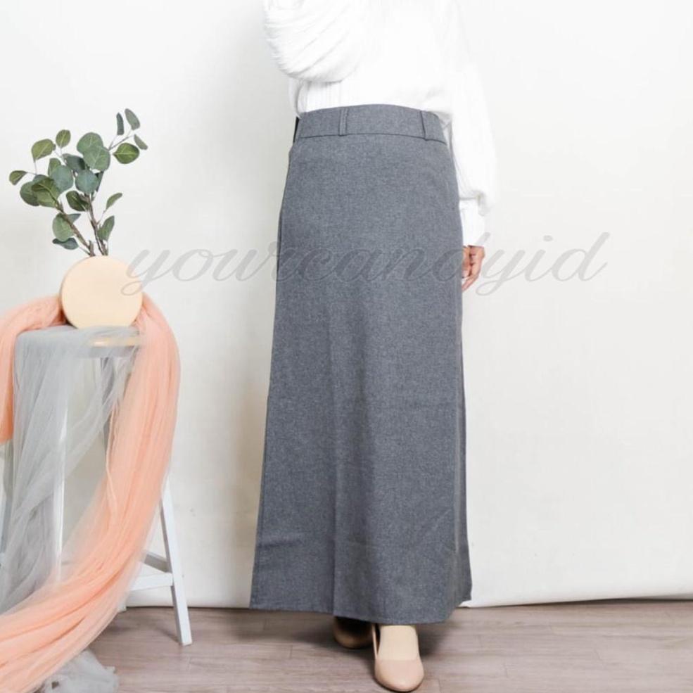 Jual [PRODUK DB9HE] Rok Kerja Panjang Hitam Model A Line Maxi Skirt ...