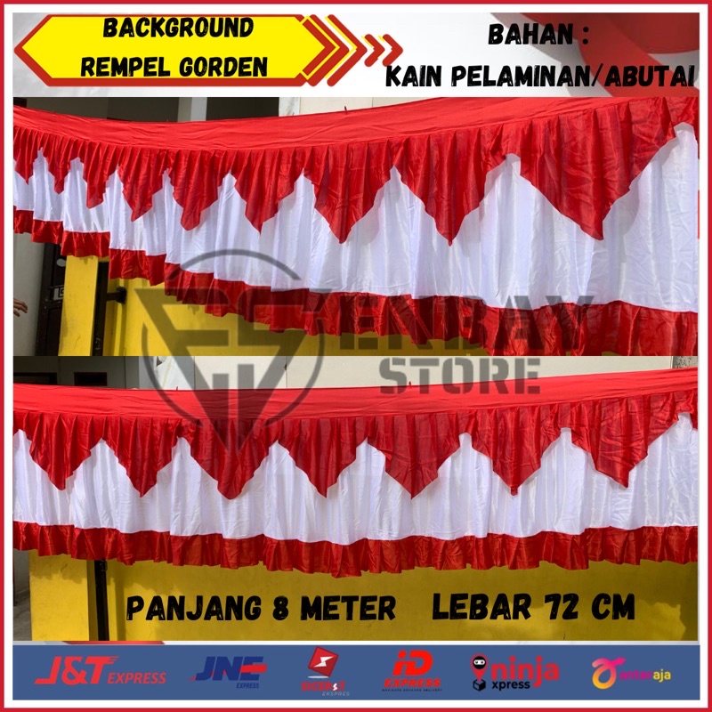 Jual BENDERA BACKGROUND MERAH PUTIH REMPEL GORDEN(8 METER) | Shopee ...