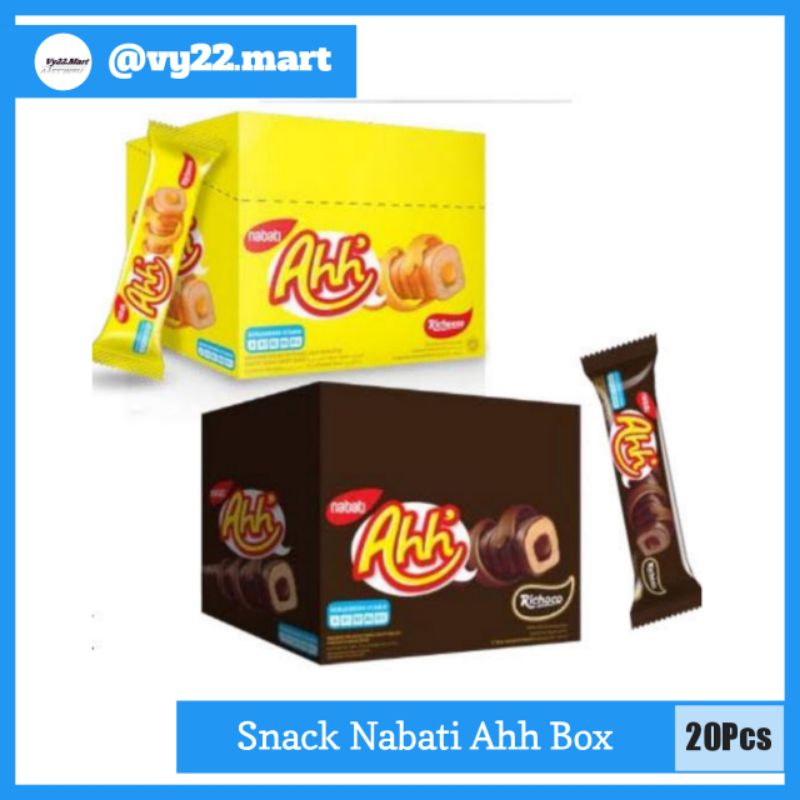 Jual Nabati Ahh Box Wafer Stick Krim Keju / Cokelat isi 20Pcs | Shopee ...