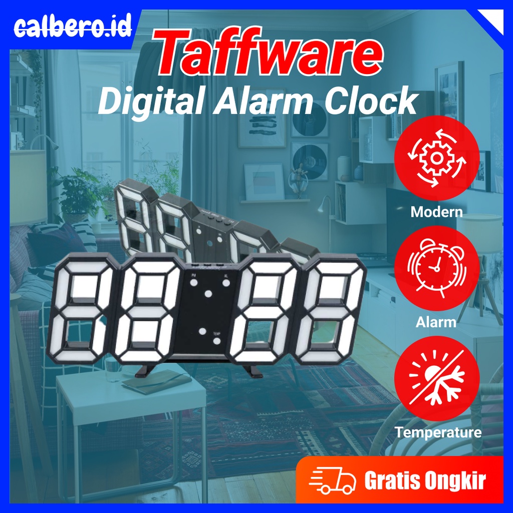 Jual Jam Meja LED Digital Clock Modern / Jam Alarm Digital / Jam Meja ...