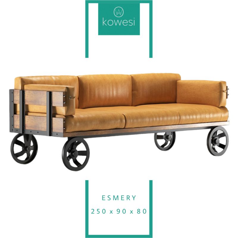 Jual Kursi Sofa Industrial Besi Esmery Industrial Wheel Sofa | Shopee ...
