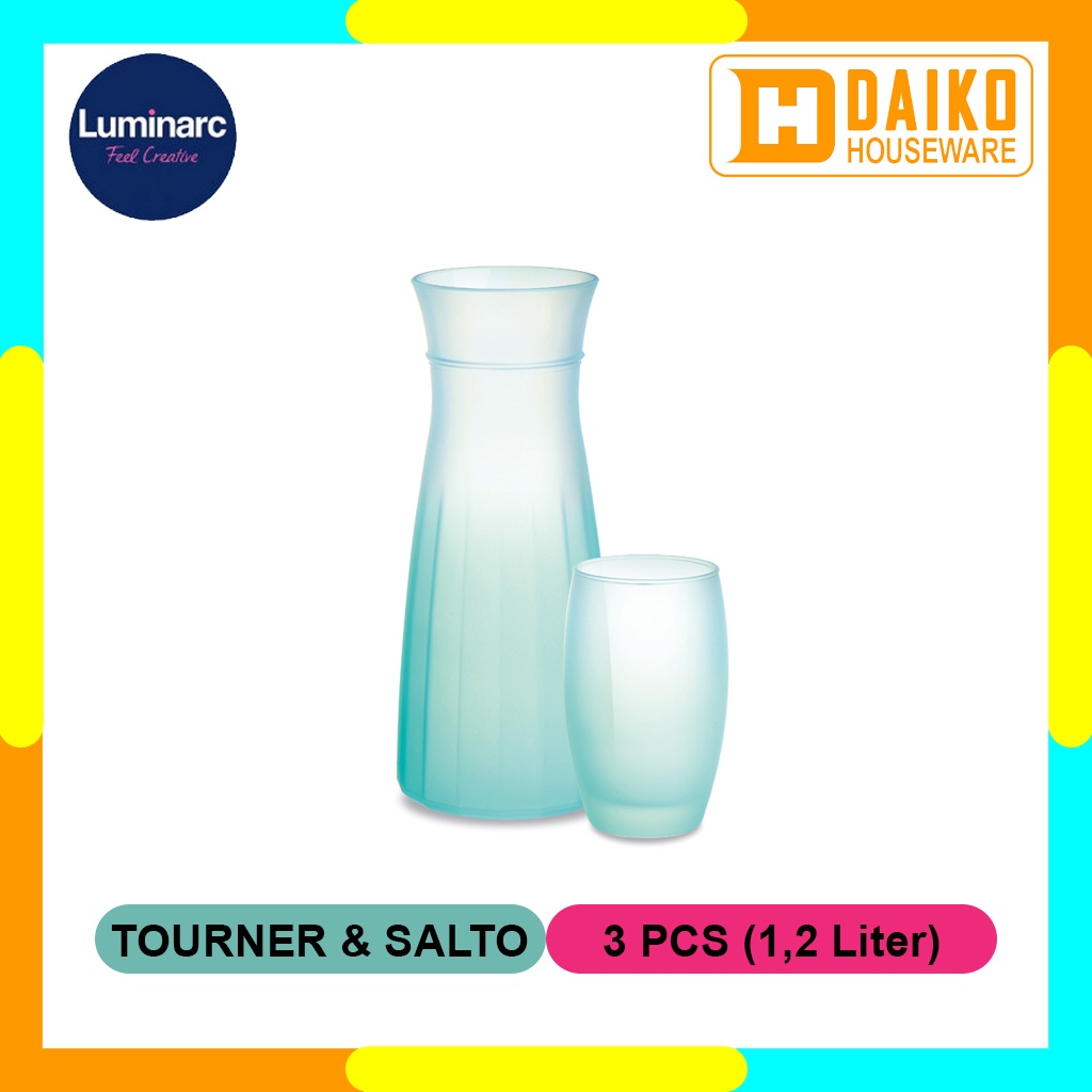 Jual Botol Minum Set Luminarc Tourner Jug 1 L + 2PC Salto Frost Green ...