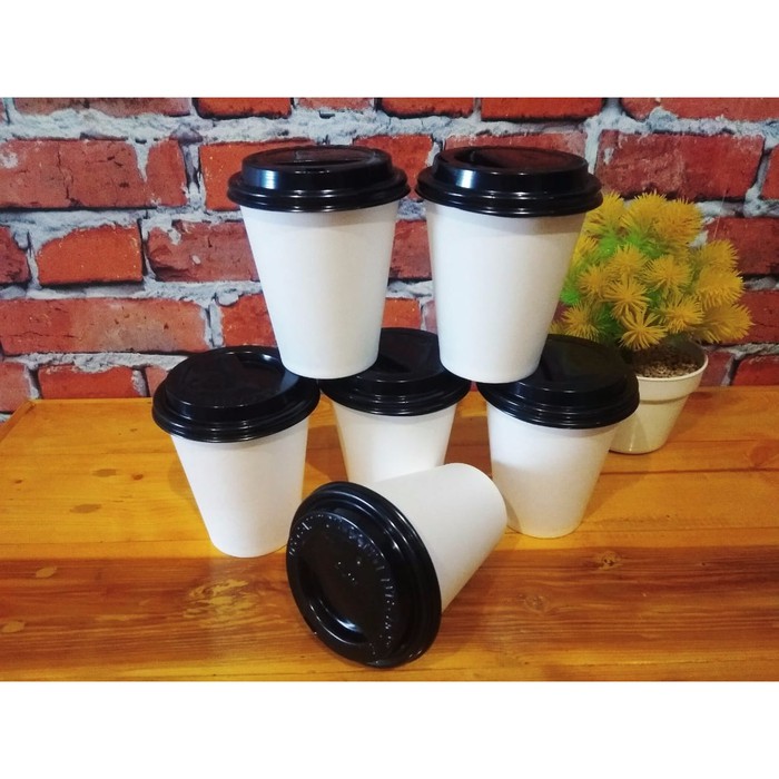 Jual Papercup Hot Coffee Gelas Kopi Kertas Panas Paper Cup 8oz w Tutup-50pc | Shopee Indonesia