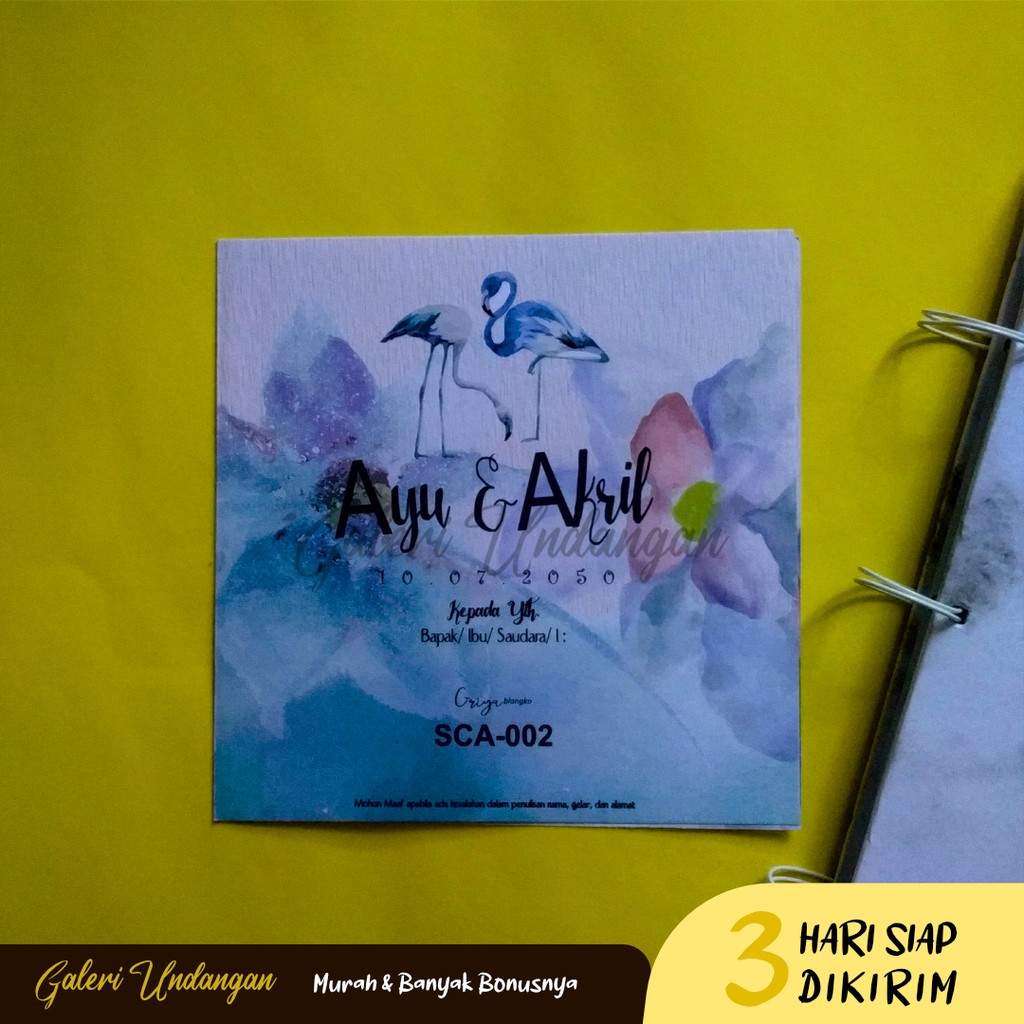 Jual Undangan Pernikahan/Resepsi "SCA-002" Water Color Simple, Elegant ...