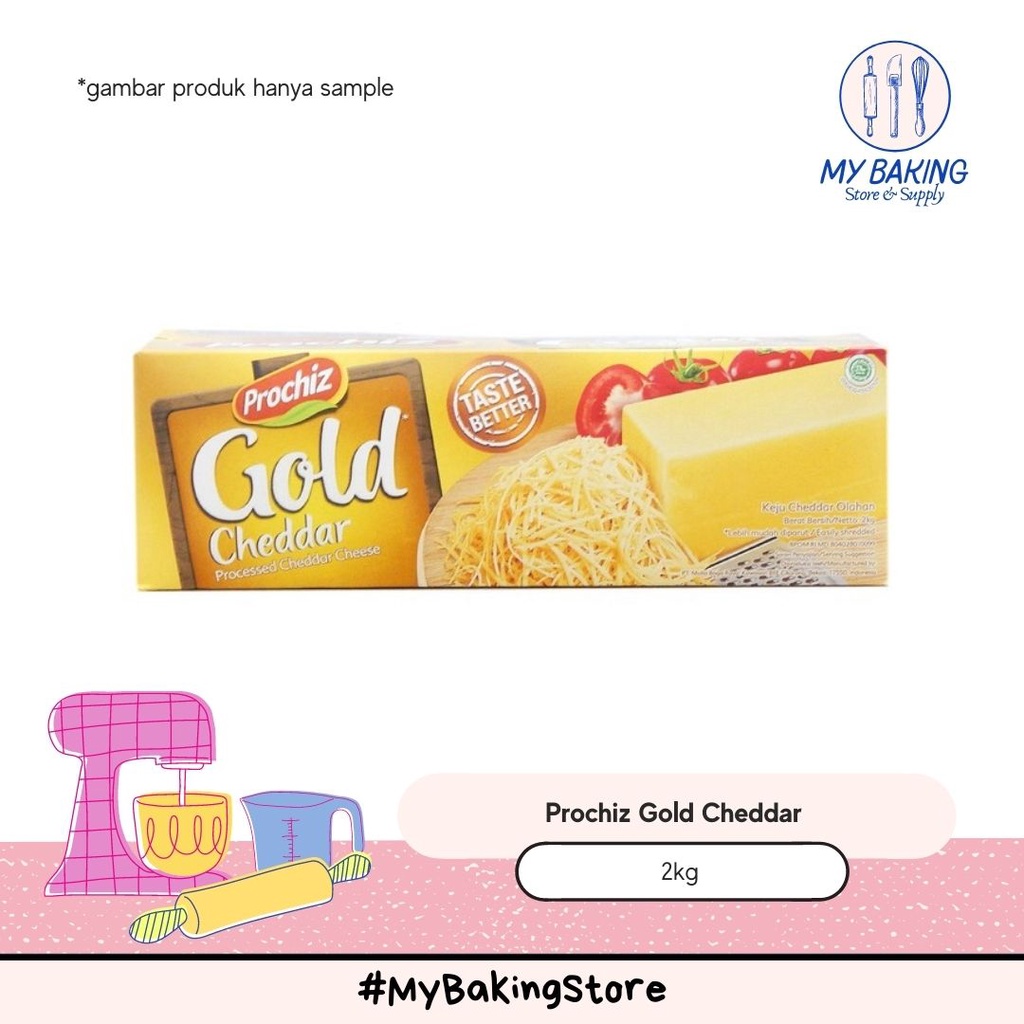 Jual PROCHIZ Gold Cheddar Cheese 2kg | Keju Cheddar Prochiz Gold 2kg ...