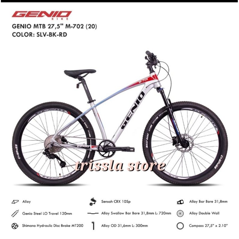 Jual Sepeda Gunung MTB 27,5 GENIO M 702 ALLOY Rem Hydraulic 10 Speed New | Shopee Indonesia