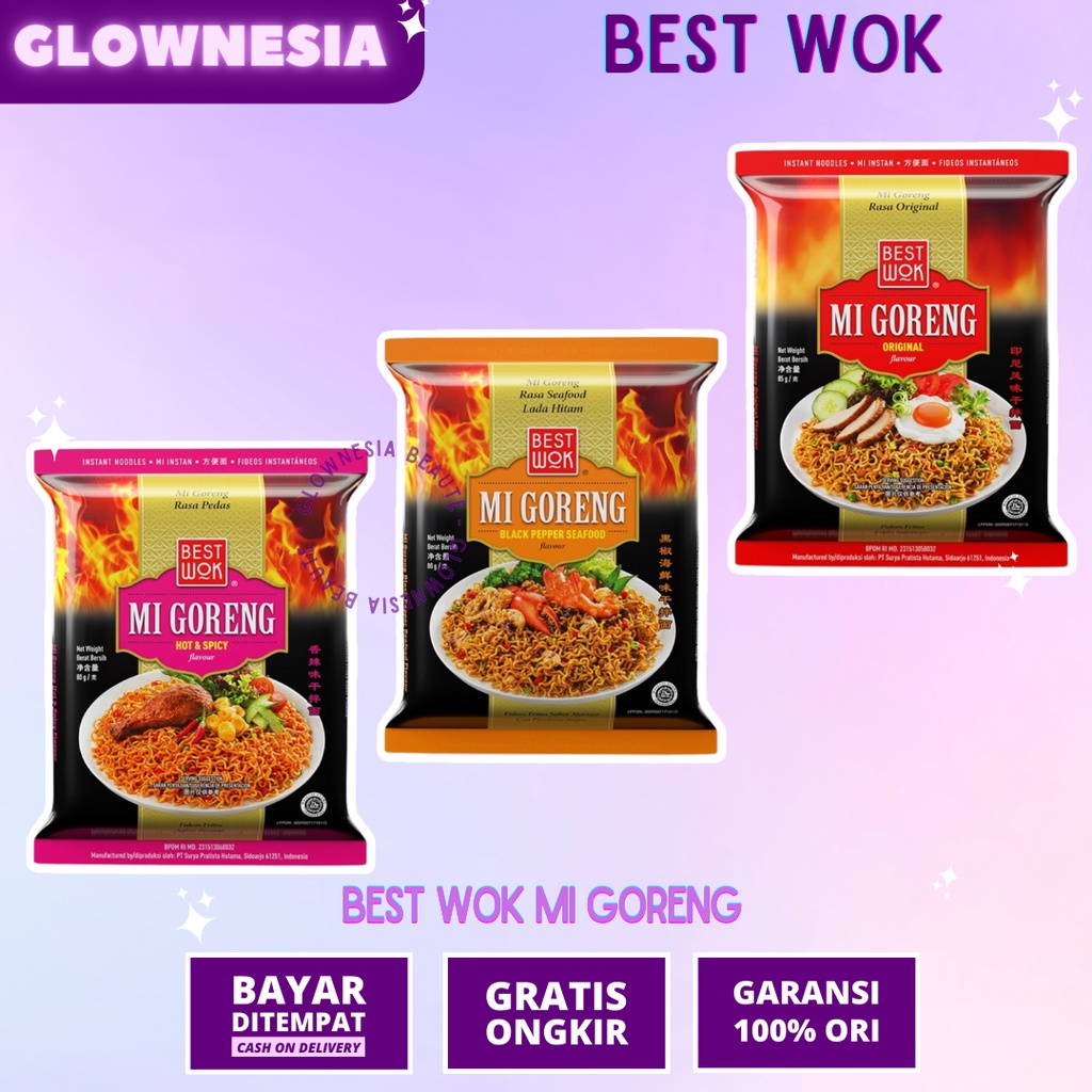 Jual Best Wok Mi Mie Goreng Original Hot & Spicy Blackpepper Black Pepper Seafood Instant Noodle ...