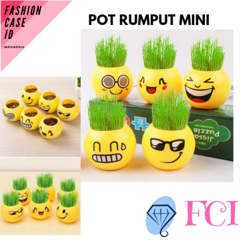 Jual Pot Emoji Emoticon / Tanaman Hias Rumput Emoji / Vas Bunga ...