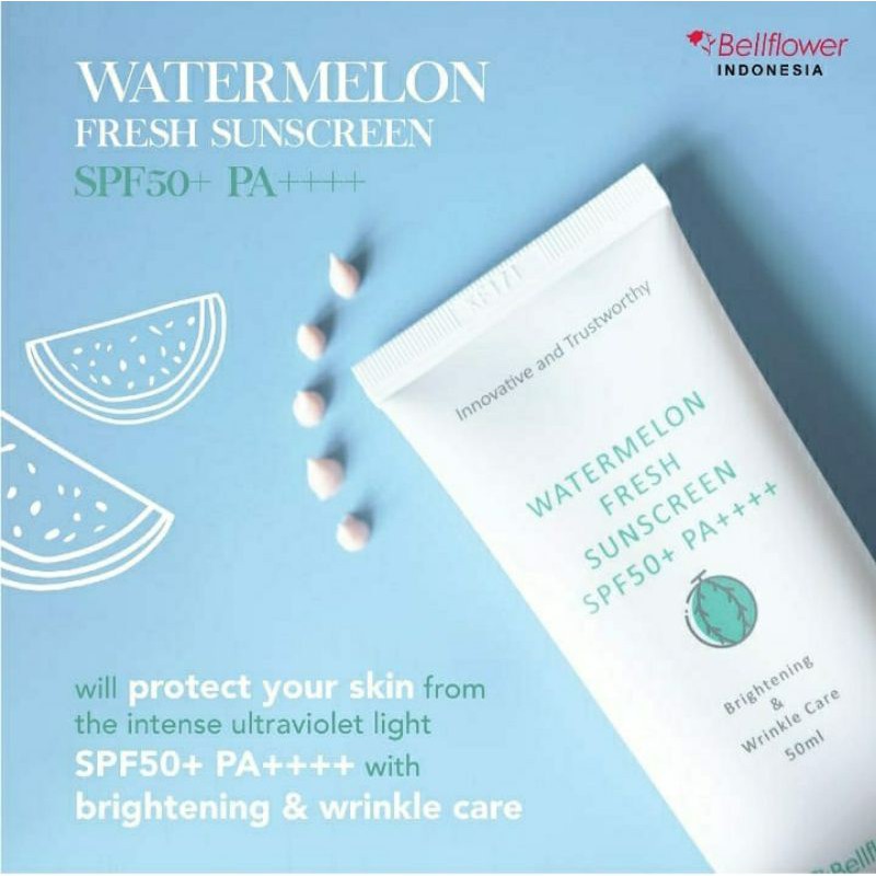 Jual Ready Bellflower Watermelon Fresh Sunscreen SPF50+ PA++++ | Shopee ...