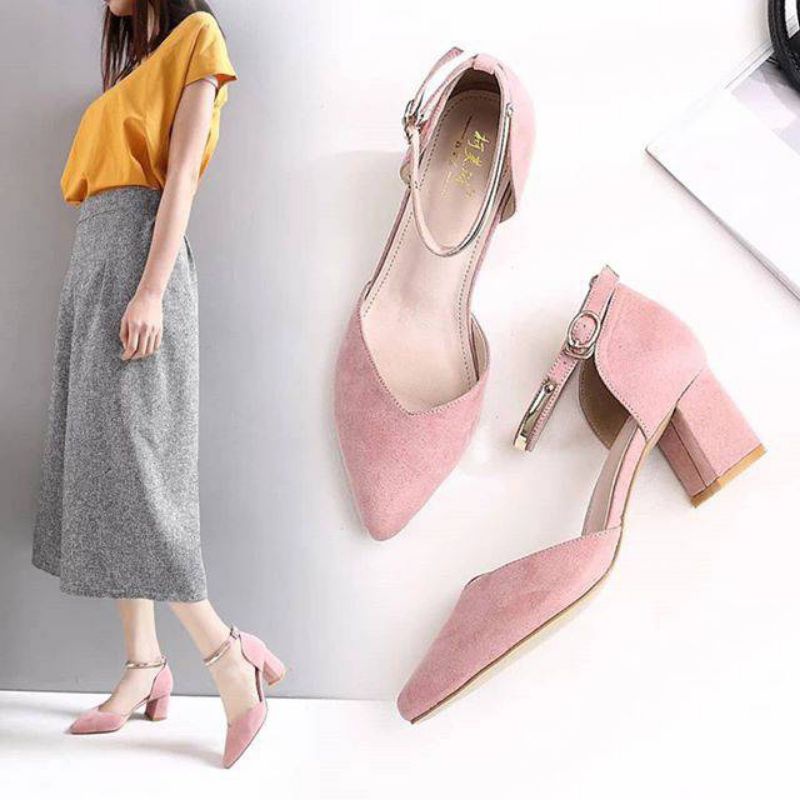Jual HEELS BUNGA PENDEK HAK KOTAK PUMP HEEL PESTA KERJA WANITA UNDANGAN ...