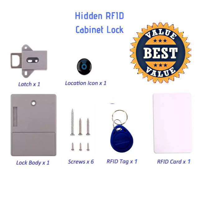 Jual Set Kunci Lemari RFID Laci Kabinet Invisible Hidden RFID Key ...