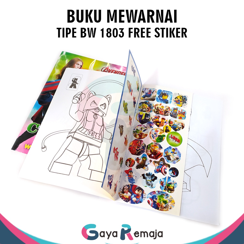 Jual Buku Mewarnai Free Stiker BW1803 / Coloring Book / Buku Mewarna ...