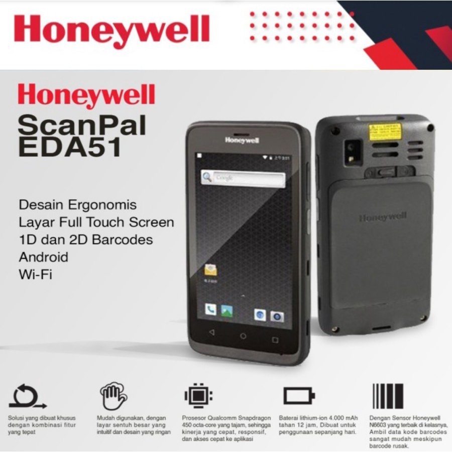 Jual HONEYWELL Barcode Scanner EDA51 Android Mobile Touchscreen 1D 2D EDA | Shopee Indonesia
