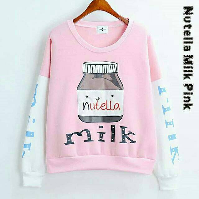 Jual Sweater nutella milk pink | Shopee Indonesia