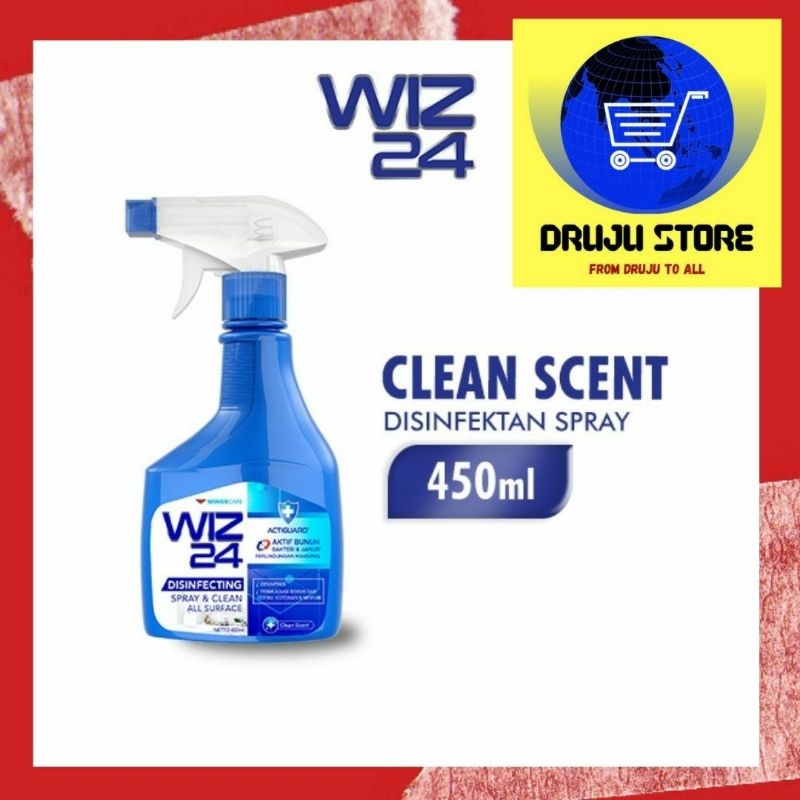 Jual WIZ 24 DISINFECTAN SPRAY 450ml | Shopee Indonesia