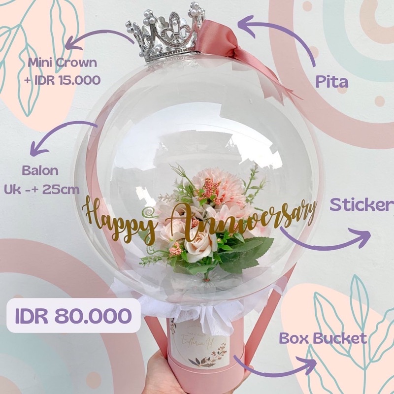 Jual [READY SIAP KIRIM SEHARI JADI] Bloom Box- Bucket Bunga Wisuda Flower Balloon Bloom Box ...