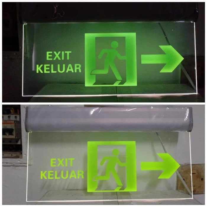 Jual LAMPU EXIT / EMERGENCY EXIT LAMP - kaca bening | Shopee Indonesia