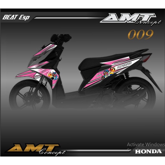 Jual [Terlaris] Striping Motor HONDA BEAT ESP Pink Putih Stiker Motor ...