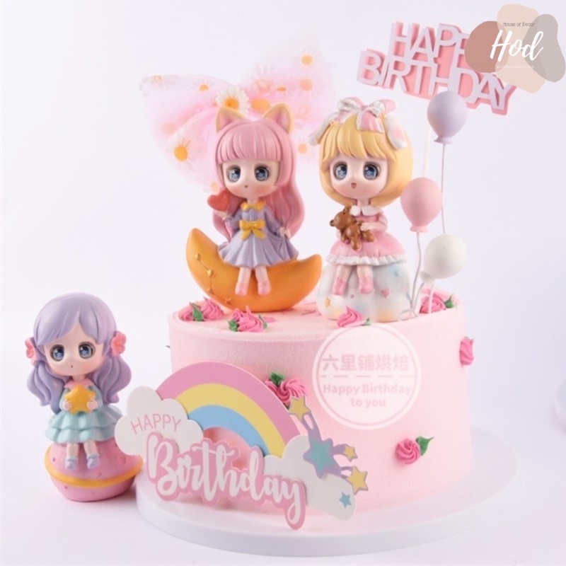 Jual Topper Planet Moon Girl Hiasan Ulang Tahun Dekorasi Kue Birthday ...