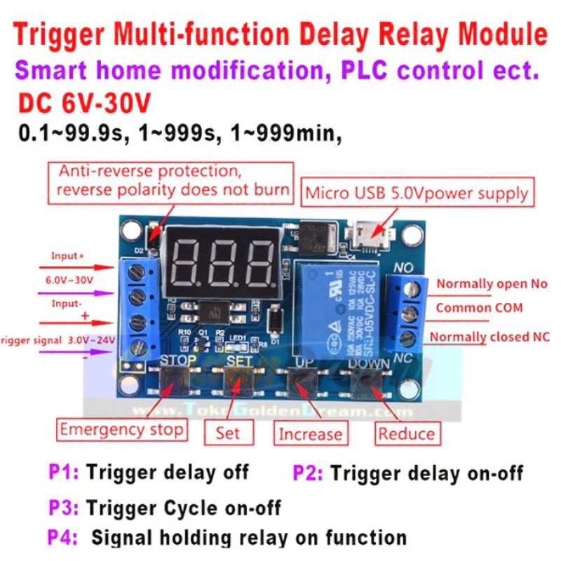 Jual Digital Delay Timer Trigger On Off Relay Shopee Indonesia