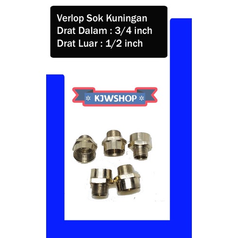 Jual Verlop Sok Kuningan 3/4" x 1/2" Verlup Sok 3/4 Inch x 1/2 Inch ...