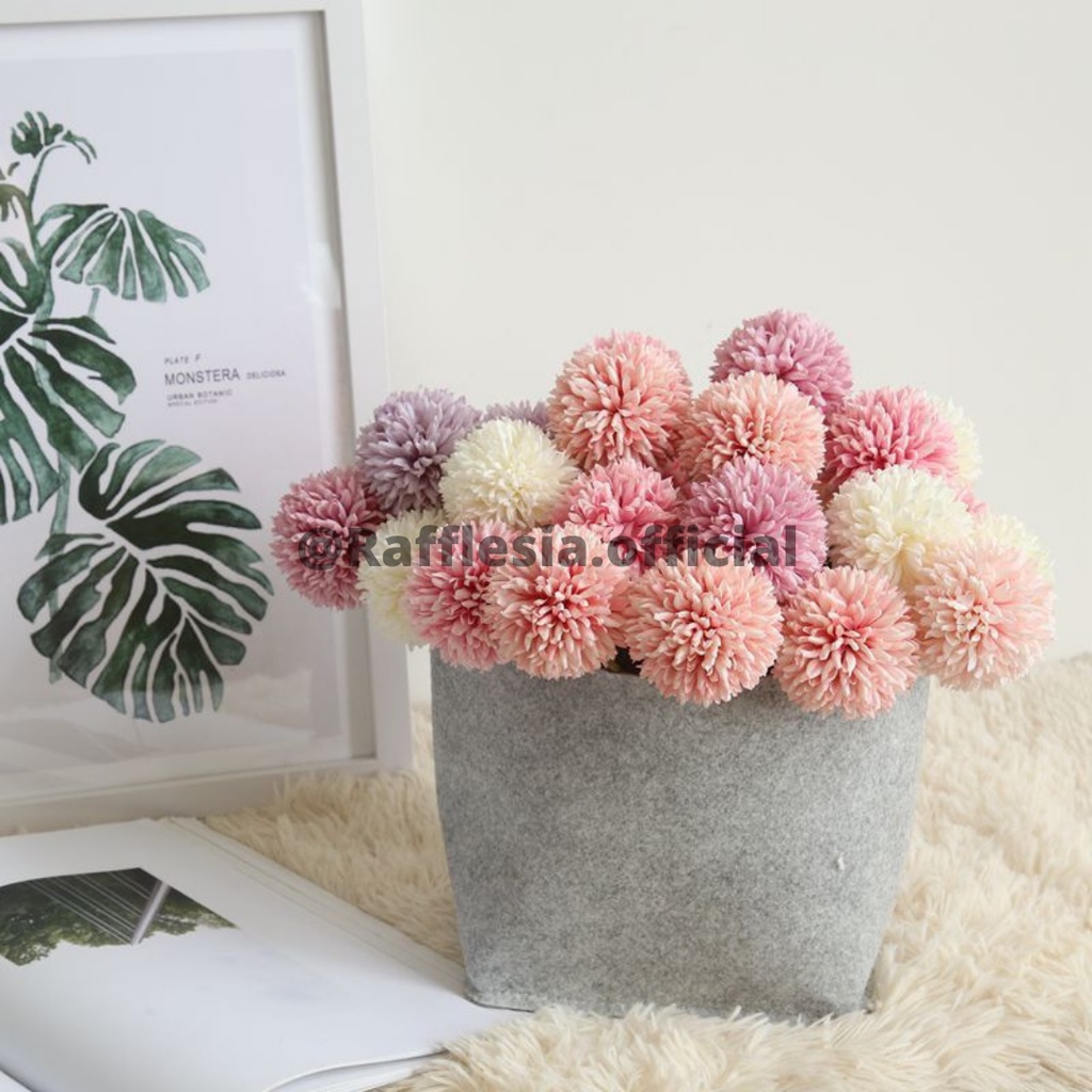 Jual Artificial Flower PomPom Mum Pom Pom Bunga Palsu Dandelion Bunga ...