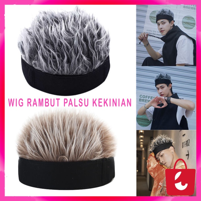 Jual Topi Wig Rambut Pendek Gaya Retro Hip-Hop Rambut Naruto Rambut wig ...