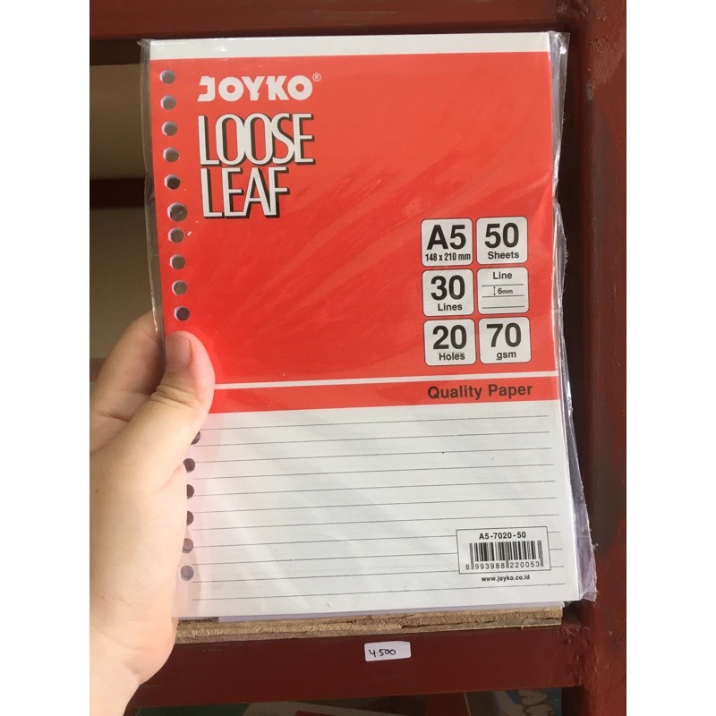 Jual (1pack) loose leaf joyko garis A5 | Shopee Indonesia
