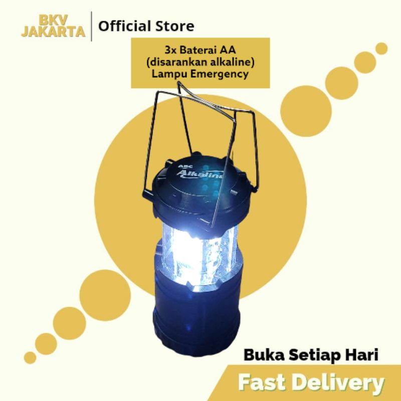 Jual Lampu Darurat LED ABC Alkaline Emergency Portable Baterai AA | Shopee Indonesia