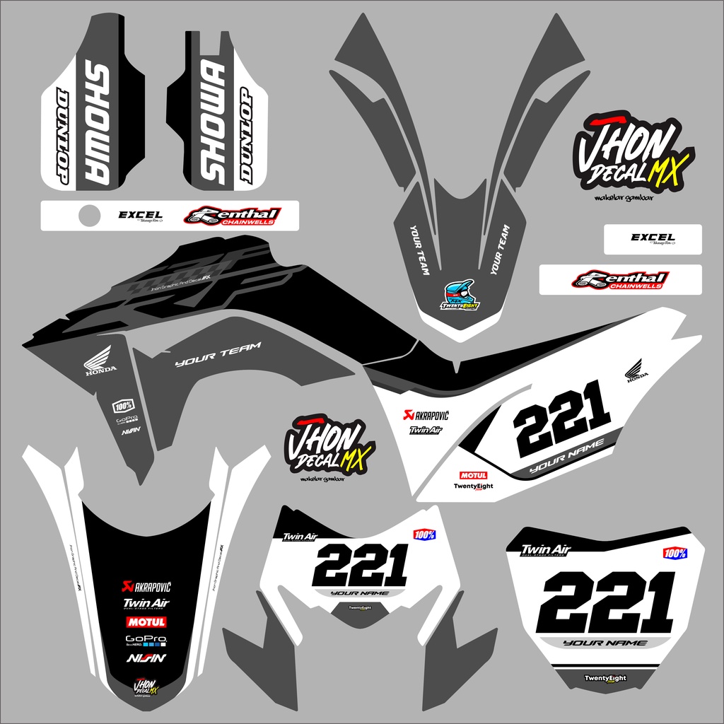 Jual DECAL CRF HITAM / Decal CRF 150 L Full Body Super Glossy Bahan ...