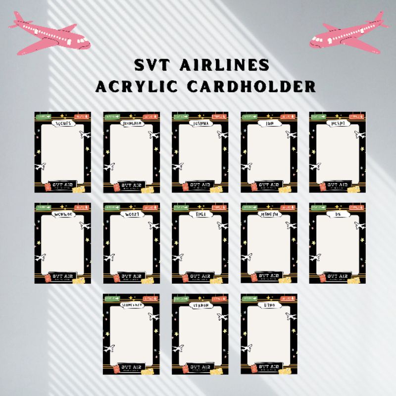 Jual SEVENTEEN ACRYLIC CARDHOLDER PILOT SVT AIRLINES | Shopee Indonesia