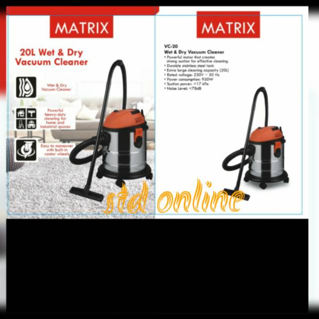 Jual Vacum cleaner 20liter matrix Vc- 20 mesin hisap debu basah dan ...