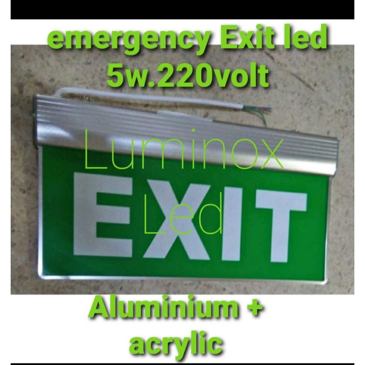 Jual emergency exit led 5w 5watt exit gantung acrylic 5 watt 220volt ...