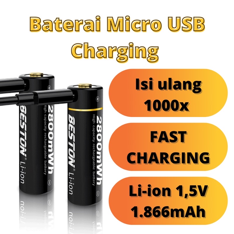 Jual BESTON BATERAI MICRO USB CHARGING BATTERY USB CAS KABEL FAST ...