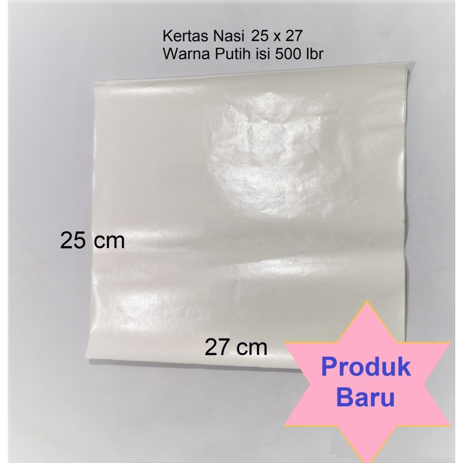Jual Kertas Nasi 25 x 27 cm 100 Lbr Putih Polos Kertas Kebab | Shopee ...