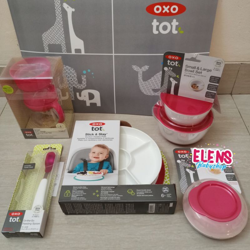 Jual Oxo tot set mpasi sippy cup spoon bowl plate | Shopee Indonesia