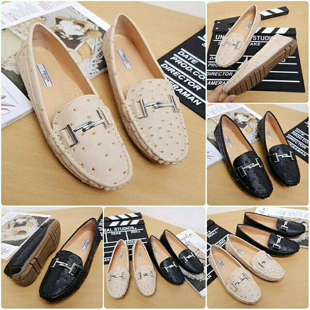 Jual Sepatu Wanita Flat Shoes Prada 601 Semi Premium | Shopee Indonesia
