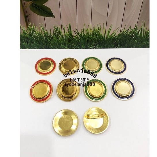 Jual Pin bulat GERIGI 3,5cm tumpuk model polos || peniti warna satuan ...
