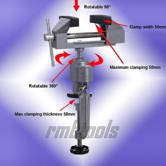 Jual Vise Clamp Table Flexible Bench Vice Ragum Tanggem Rotating Vise ...