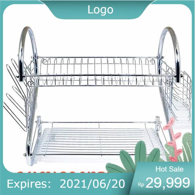 Jual Rak Piring Stainless Minimalis 2 Tingkat Besi 2 Layer Dish Drainer | Shopee Indonesia