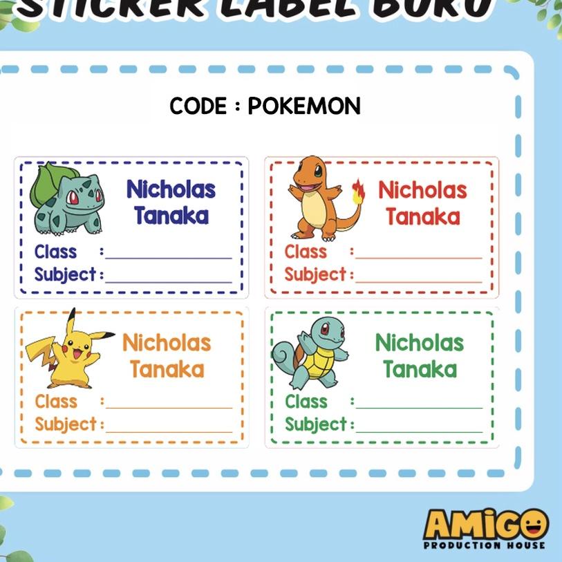Jual Best Seller.. Sticker Buku Label Nama Pelajaran Buku Sekolah Anak ...