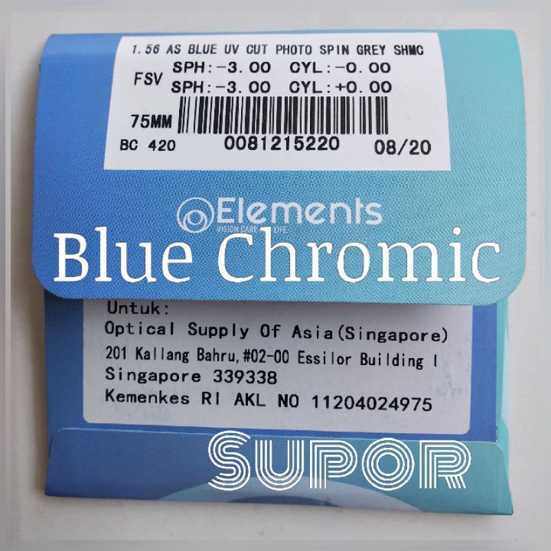 Jual Blue Chromic Lensa kacamata Essilor Elements anti radiasi Blue Ray ...