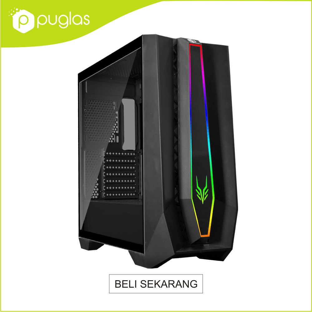 Jual Casing Komputer Cube Gaming Nocturne Tempered Glass Front RGB For ...