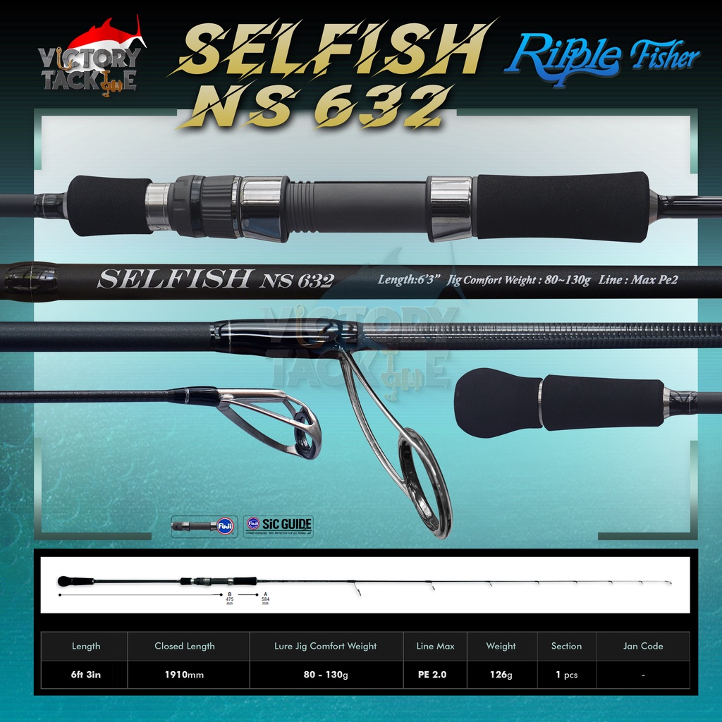 Jual RIPPLE FISHER ROD 2020 OCEAN ARROW SELFISH NATURAL SWIM NS 632 ...
