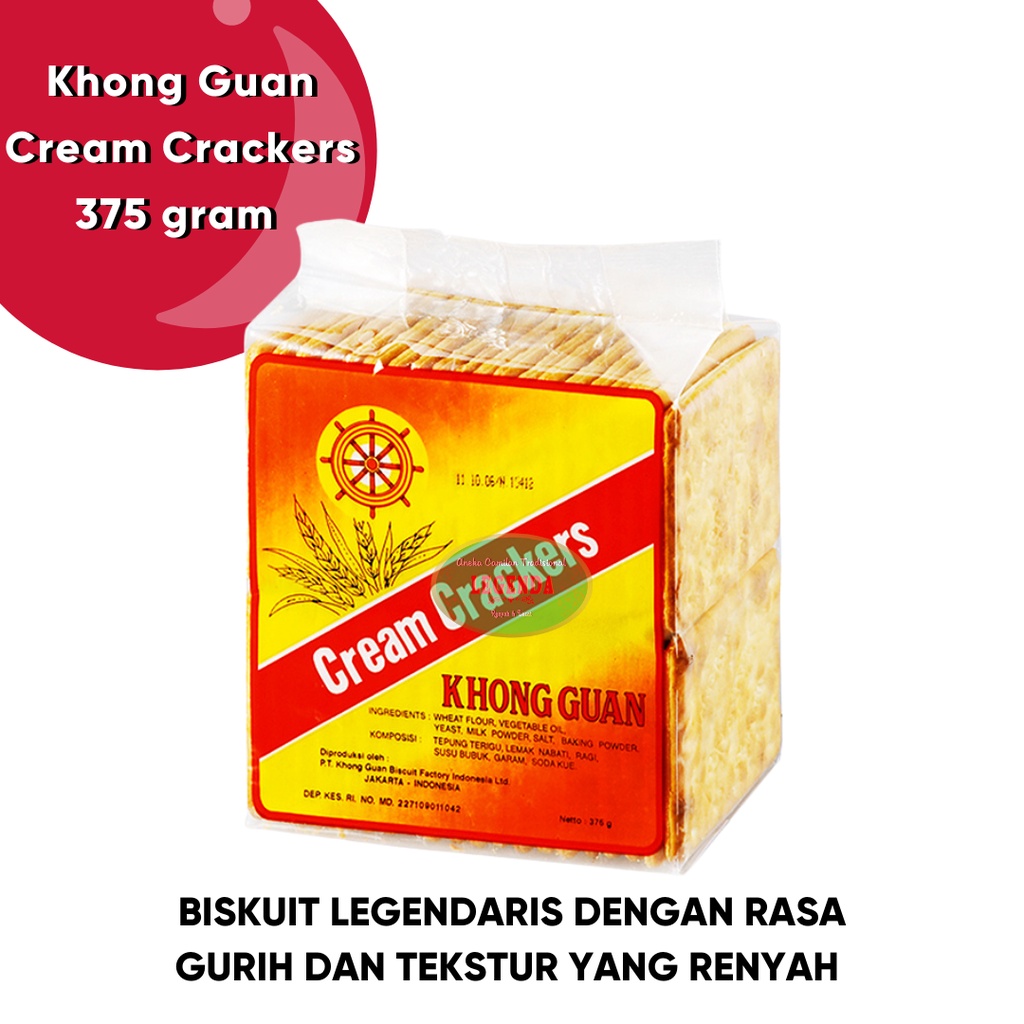 Jual Biskut Malkist KHONG GUAN Cream Crackers 375 Gr Gram Malkis Krim ...