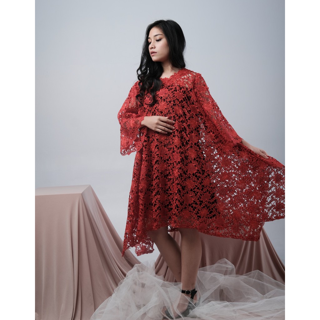 Jual The Aerith Garden - Ready To Wear Dress - Birgit Midi Dress Red ...