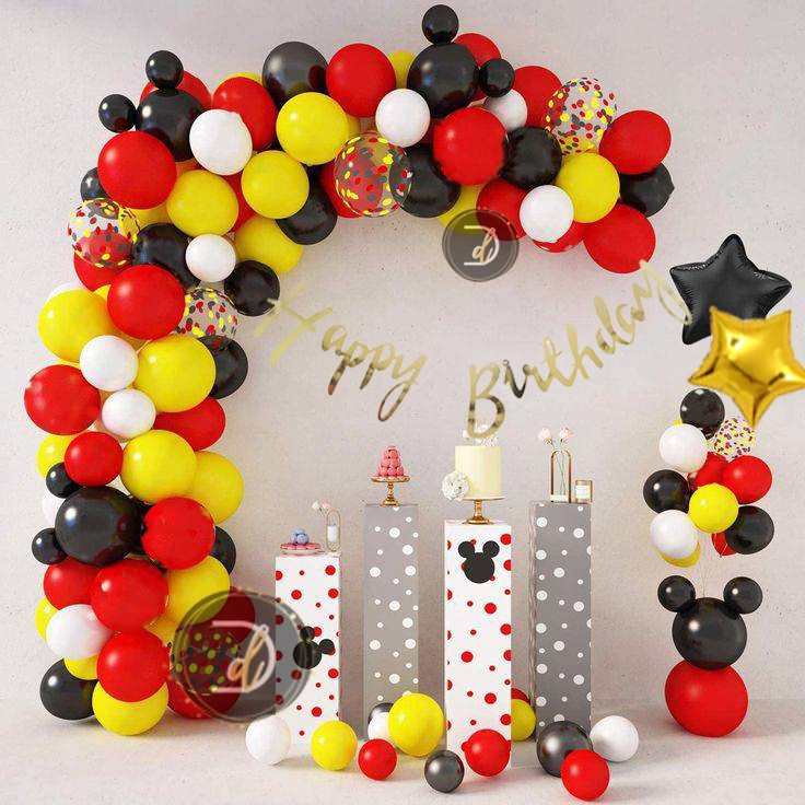 Jual DDBALLOONS PAKET ULANGTAHUN BALON TEMA MICKY MOUSE 113 PCS MERAH ...