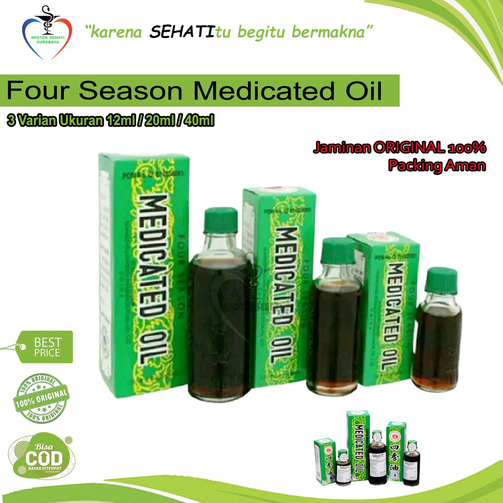 Jual Four Season Medicated Oil All Varian Se ci yu Shen Nong Si Four ...