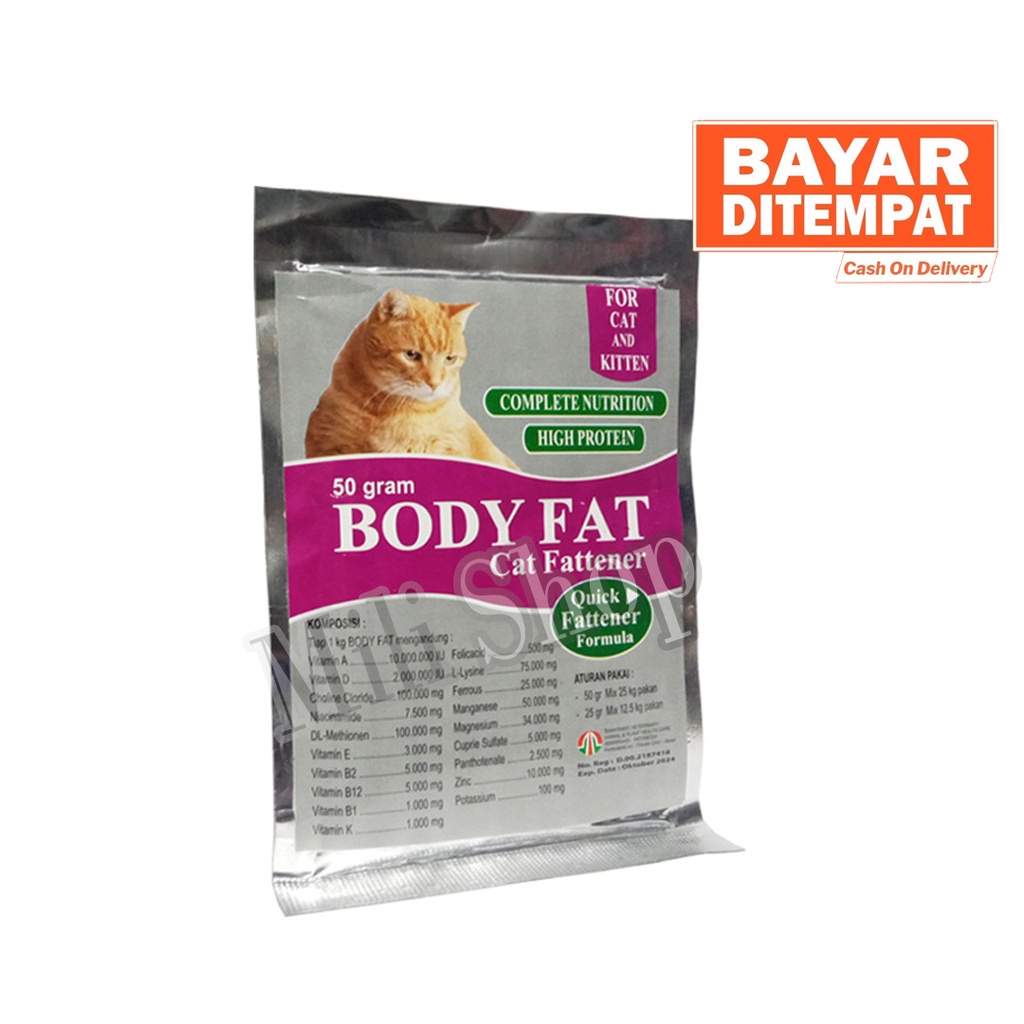 Jual BODY FAT vitamin penggemuk kucing 50gram | Shopee Indonesia